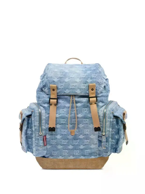Dsquared2 Monogram-patterned Backpack - Blue