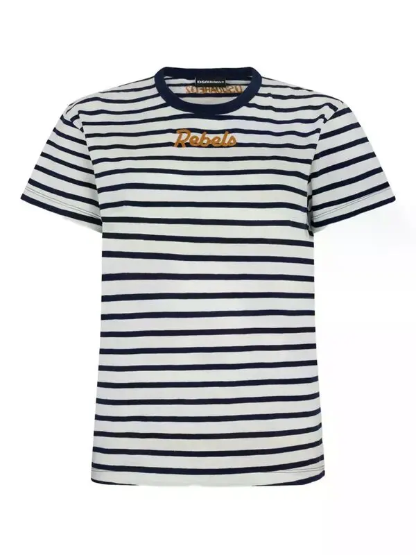 Dsquared2 Striped Cotton T-shirt - White