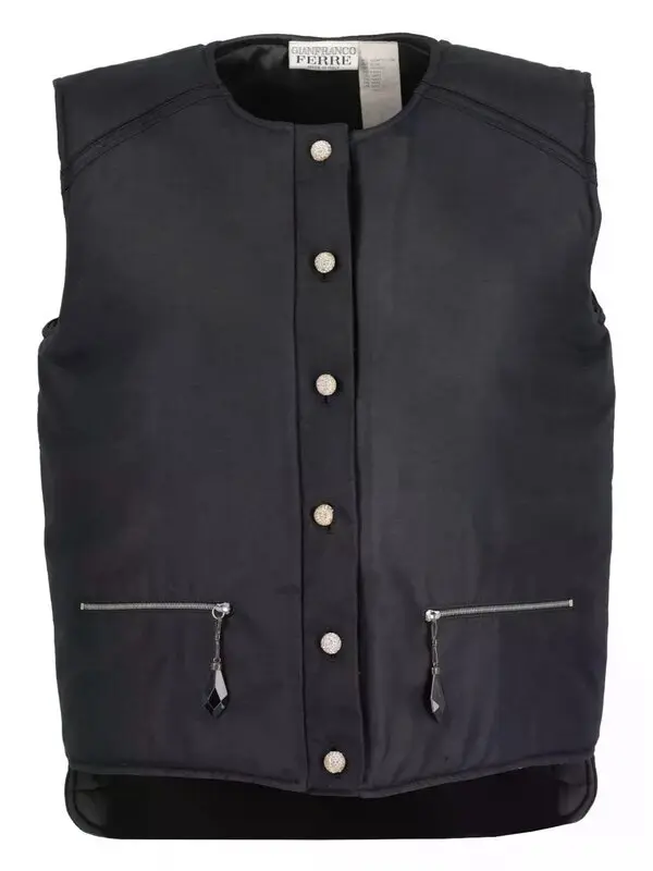 Gianfranco Ferre Padded Gem-button Gilet