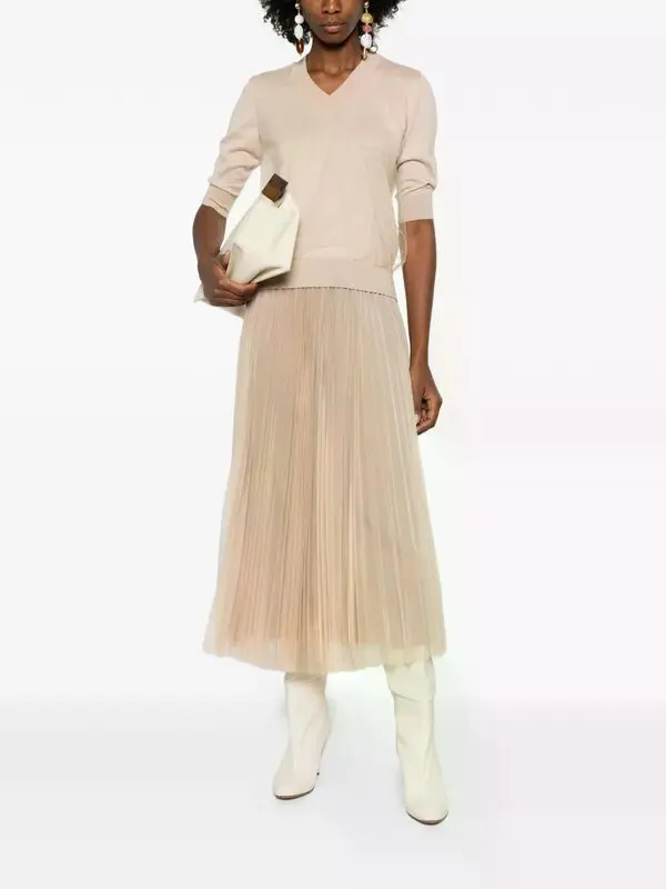 Fabiana Filippi V-neck Three-quarter Sleeve Sweater