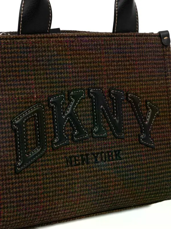 Dkny Check Appliqué Tote Bag