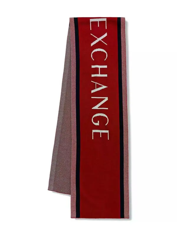 Armani Exchange Stripes-detail Scarf - Red