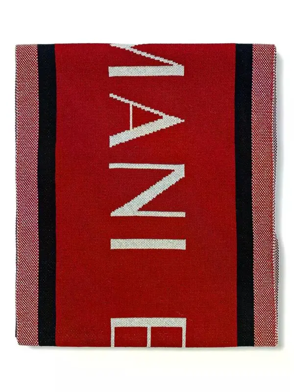 Armani Exchange Stripes-detail Scarf - Red