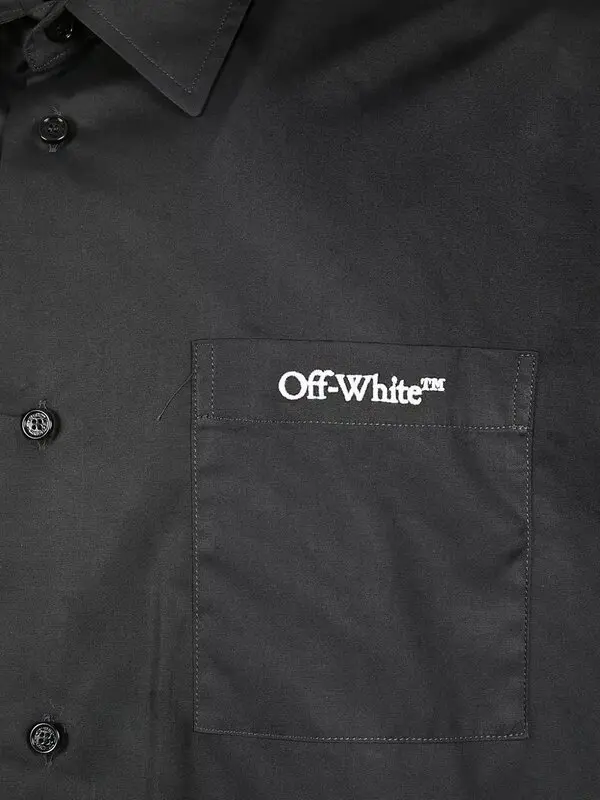 Off-White Logo-embroidery Rear-graphic Shirt