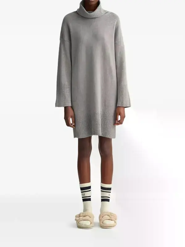 Gant Roll-neck Ribbed Mini Dress
