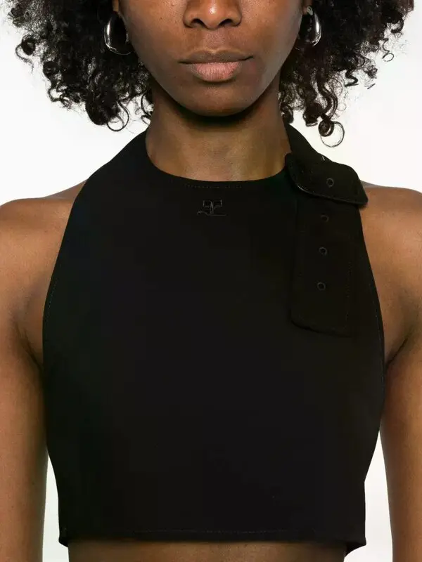 COURREGES Buckle-detail Crop Top