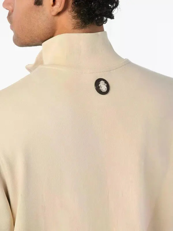 BILLIONAIRE Logo-print Half-zip Sweatshirt - Neutrals