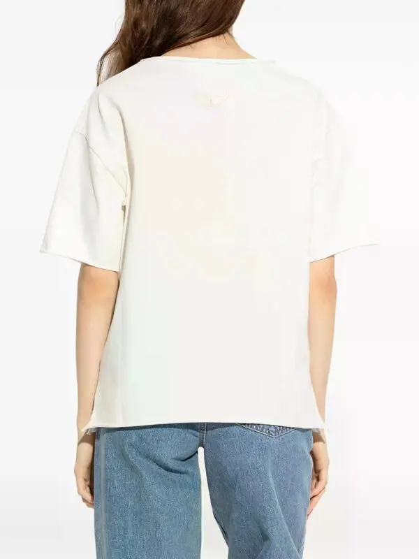 Zadig&Voltaire Meg V-neck T-shirt With Button Fastening - White