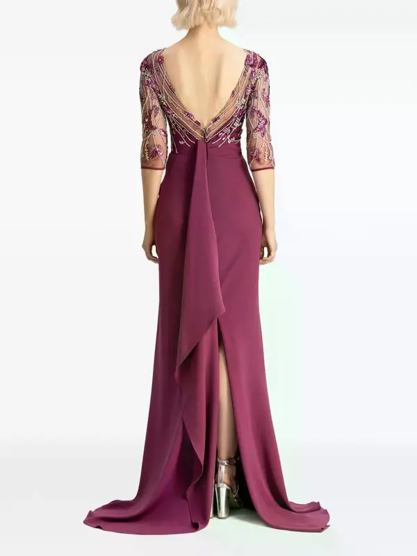 GEMY MAALOUF Beaded Corset Dress With Three-quarter Sleeves