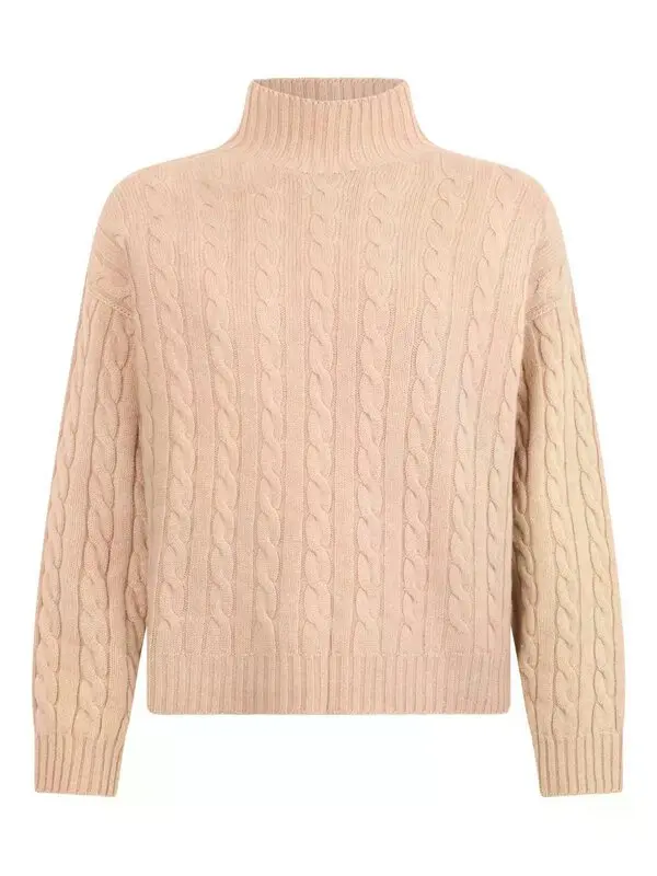Peserico Cable Knit High Neck Sweater - Neutrals