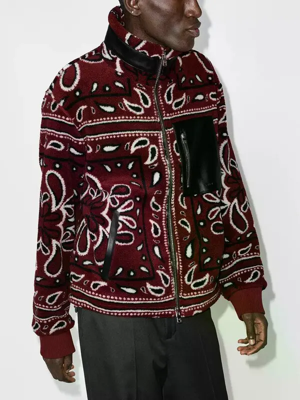 Amiri Bandana Print Fleece Jacket - Red