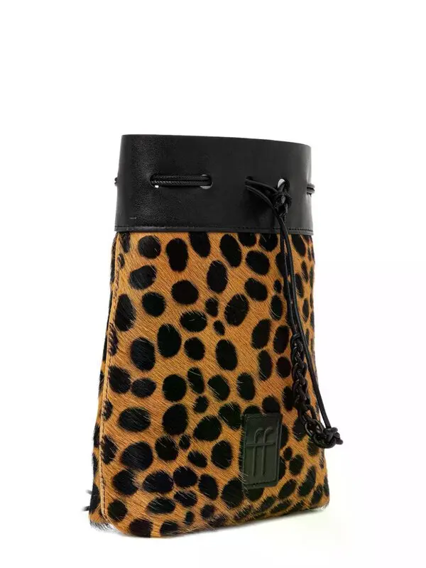 FORTE_FORTE Animal Print Drawstring Bucket Bag