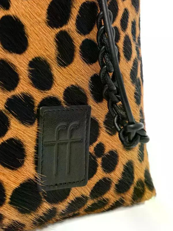 FORTE_FORTE Animal Print Drawstring Bucket Bag