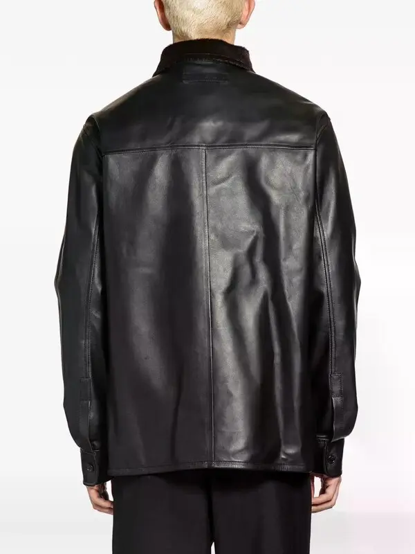Marni Fur-collar Panelled Leather Shirt