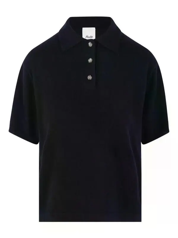 ALLUDE Three-button Polo Shirt - Black