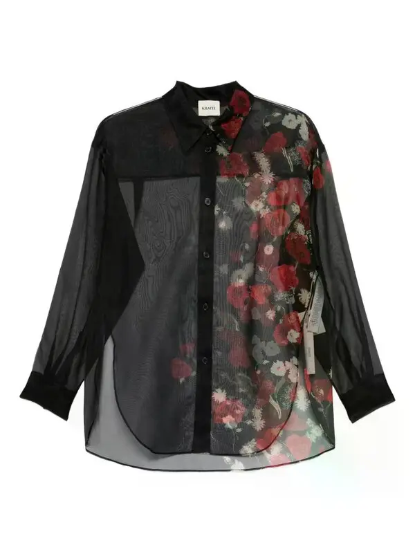Khaite Sheer Floral Print Shirt