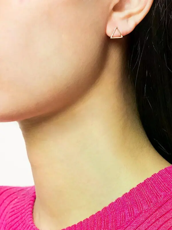 Shihara Diamond Triangle Earring - Metallic