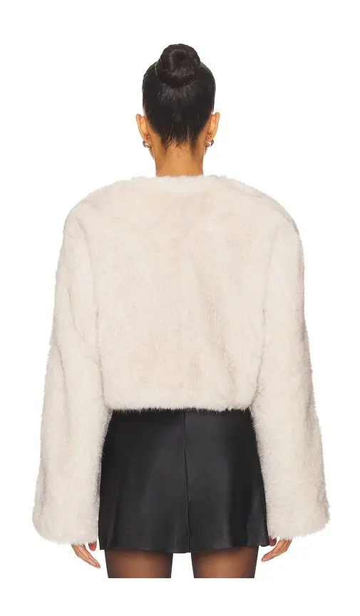 LOVERS AND FRIENDS Cropped Faux Fur Coat - Tan