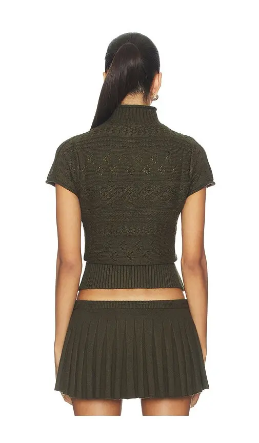 GUIZIO Cable Knit Turtleneck Top