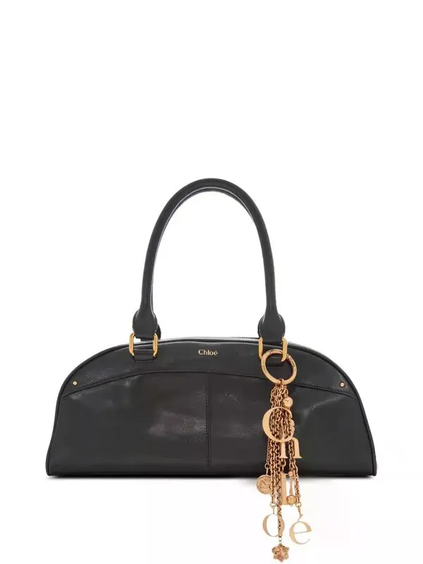 Chloé Logo Charm Shoulder Bag - Black