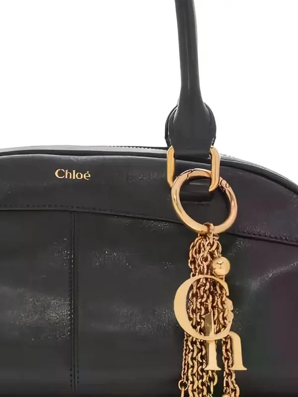 Chloé Logo Charm Shoulder Bag - Black