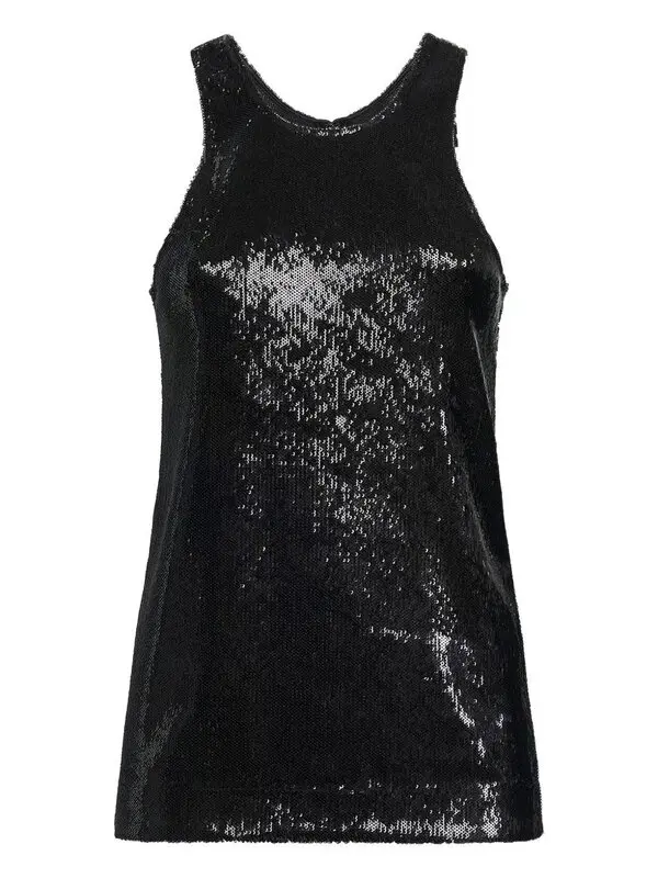 TOTEME Embellished Sequin High Neck Top - Black