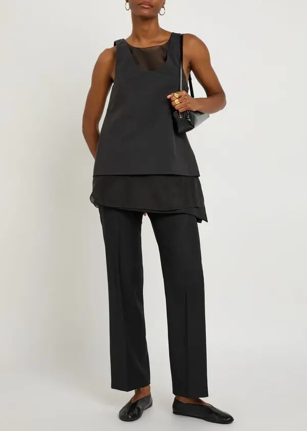 VORANIDA Layered-effect Wool-blend Trousers