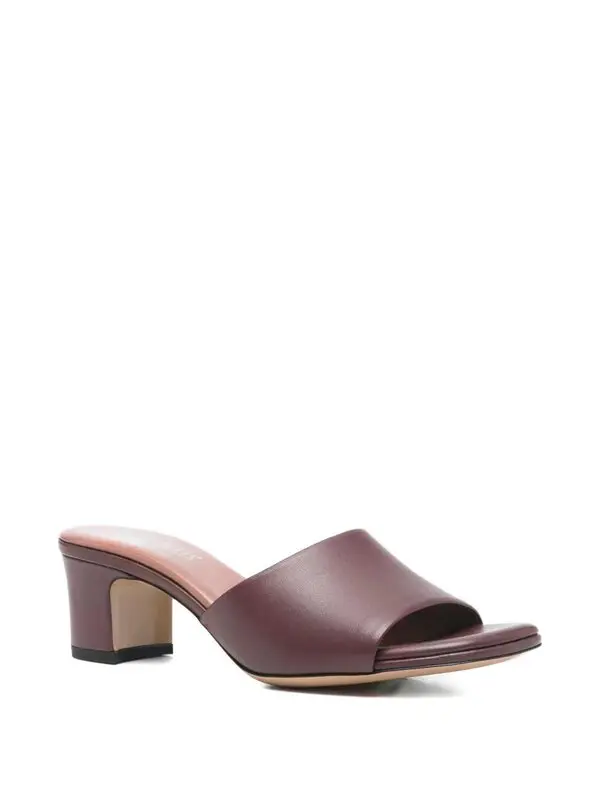 Paris Texas Ava Block-heel Leather Mules - Red