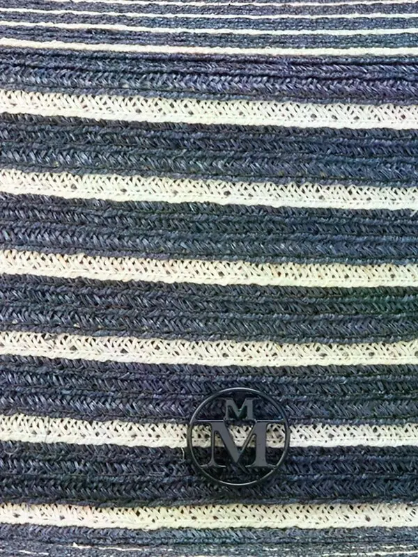 MAISON MICHEL Augusta Striped-design Hat - Blue