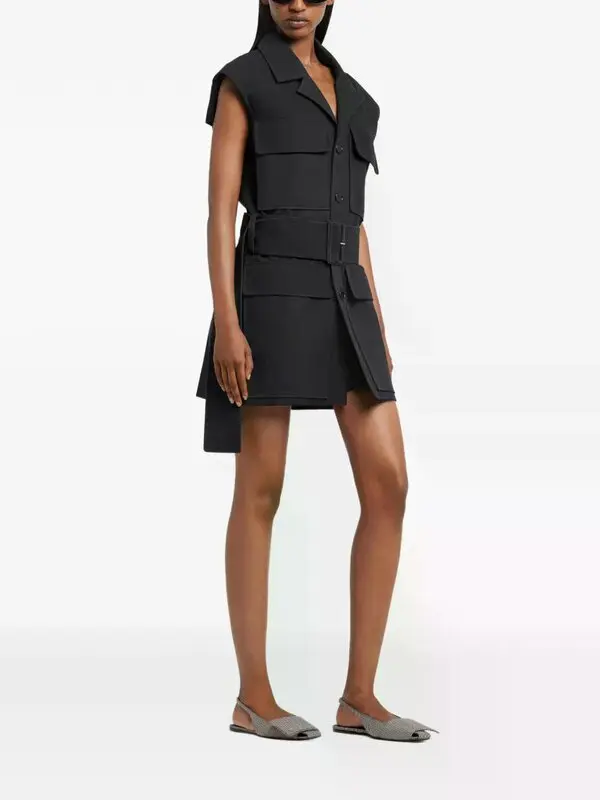 COURREGES Belted Sleeveless Jacket - Black