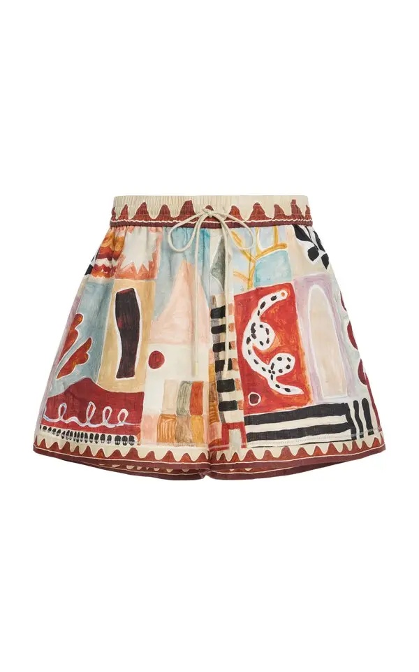 ALEMAIS Printed Linen Shorts
