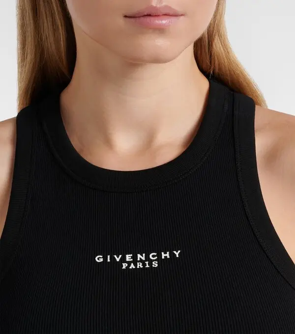 Givenchy Cropped Cotton Jersey Tank Top
