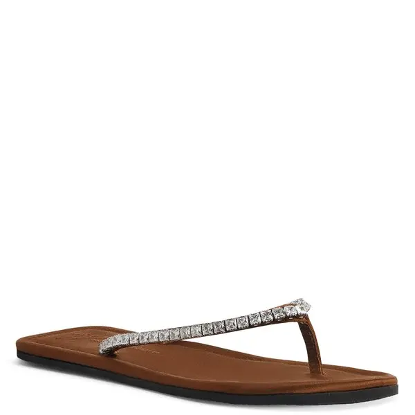 GIUSEPPE ZANOTTI Embellished Thong Sandals - Brown