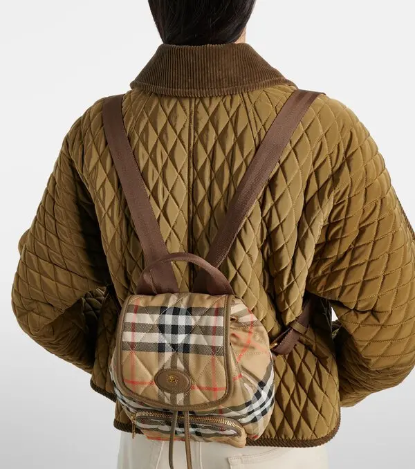 Burberry Mini Check Backpack - Beige