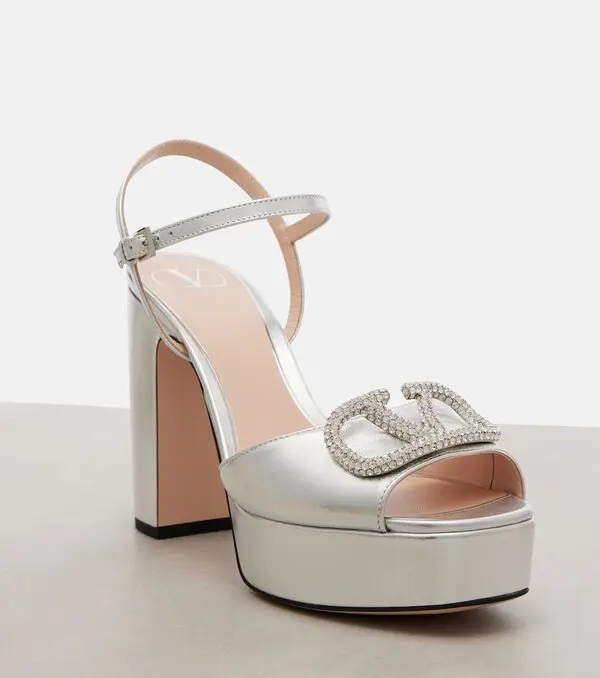 Valentino Garavani Vlogo Crystal-embellished Platform Sandals