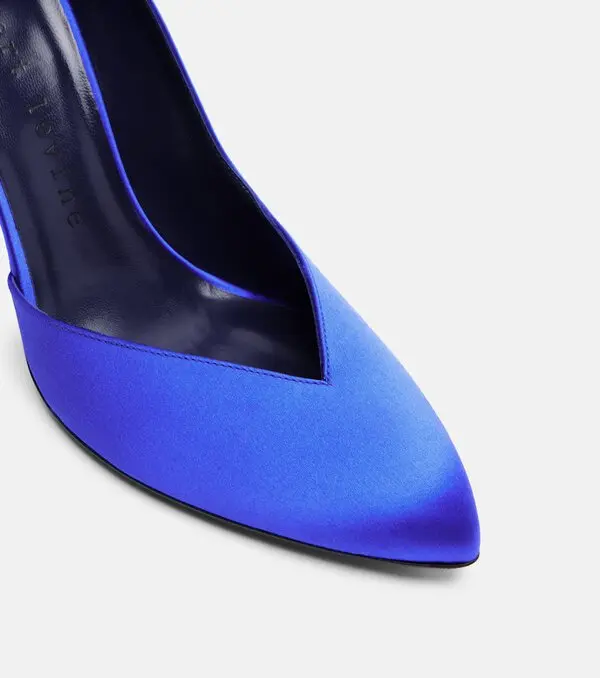 HERBERT LEVINE Cobalt Satin Pointed Toe High Heel Pumps