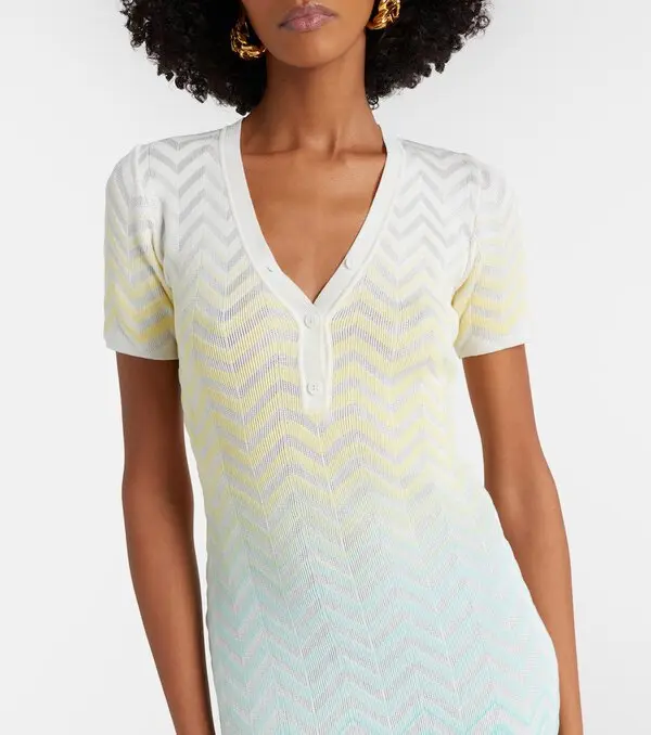 Missoni Zigzag Knitted Cotton-blend Midi Dress