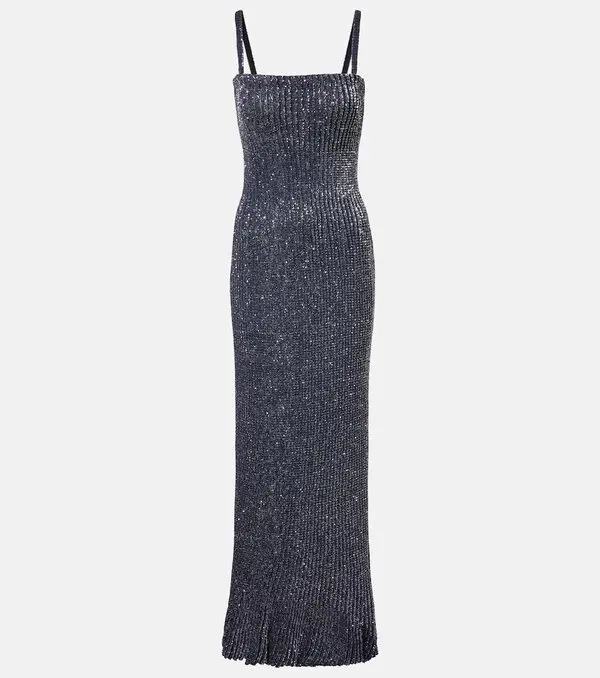 Alaïa Sequined Gown - Metallic