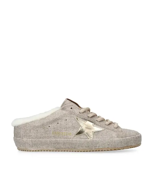 GOLDEN GOOSE Wool-blend Super-star Sabot Sneakers - Beige