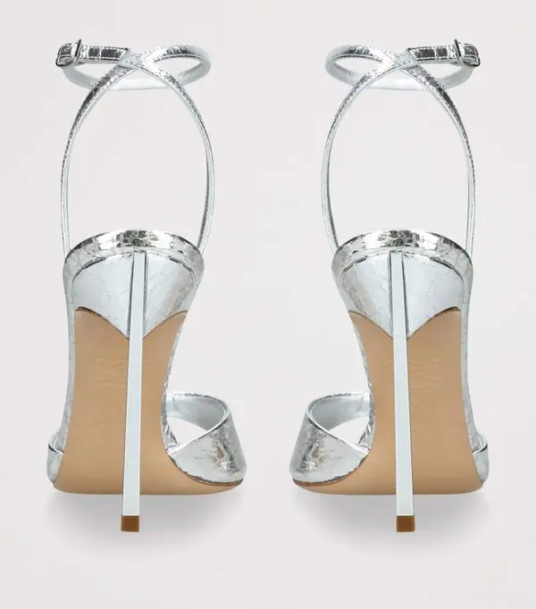 Casadei Metallic Leather Blade Heeled Sandals 100