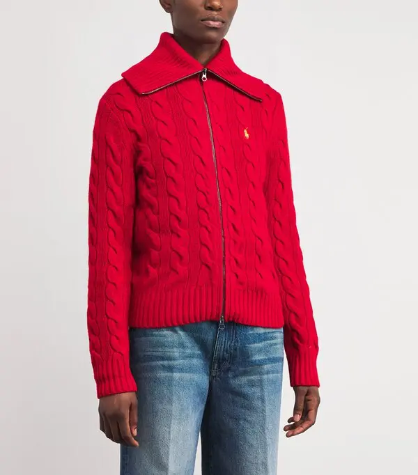Polo Ralph Lauren Cotton Cable-knit Zip-up Sweater