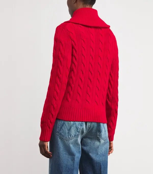 Polo Ralph Lauren Cotton Cable-knit Zip-up Sweater