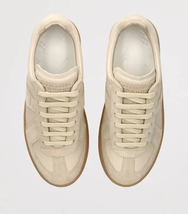 MAISON MARGIELA Leather And Suede Chunky Replica Sneakers - Beige