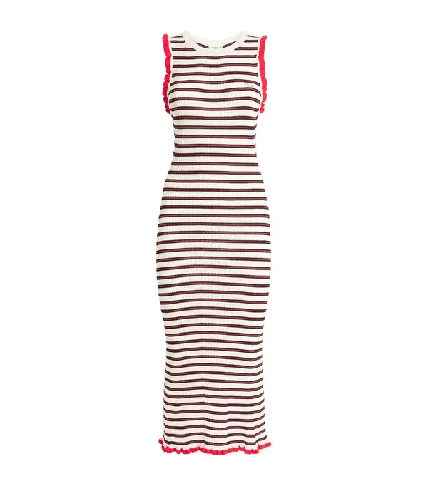 Claudie Pierlot Striped Knit Midi Dress - Red