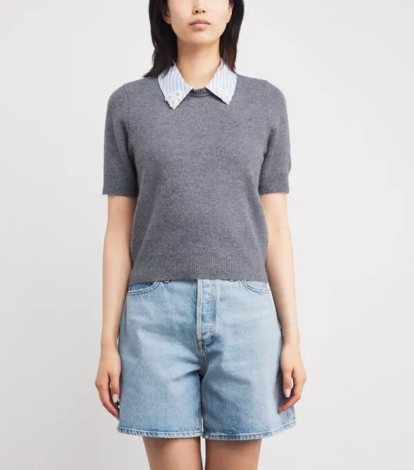 Sandro Wool Sweater With Detachable Floral Collar