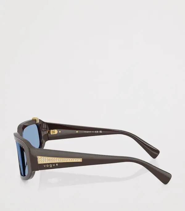 VOGUE Embellished Irregular Sunglasses - Brown