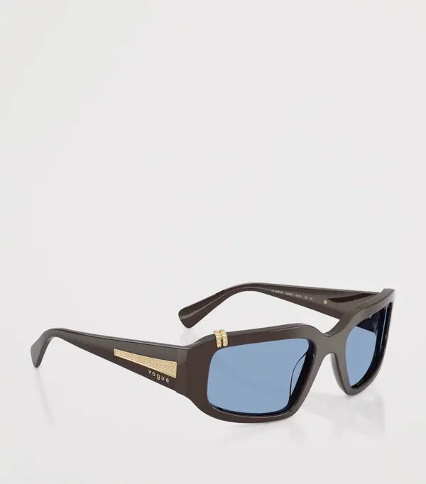 VOGUE Embellished Irregular Sunglasses - Brown