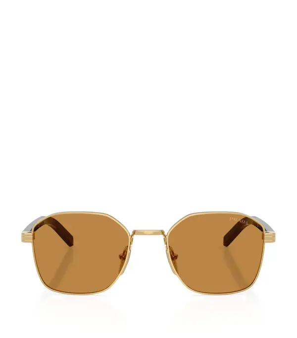 Prada Metal Geometric Sunglasses - Gold