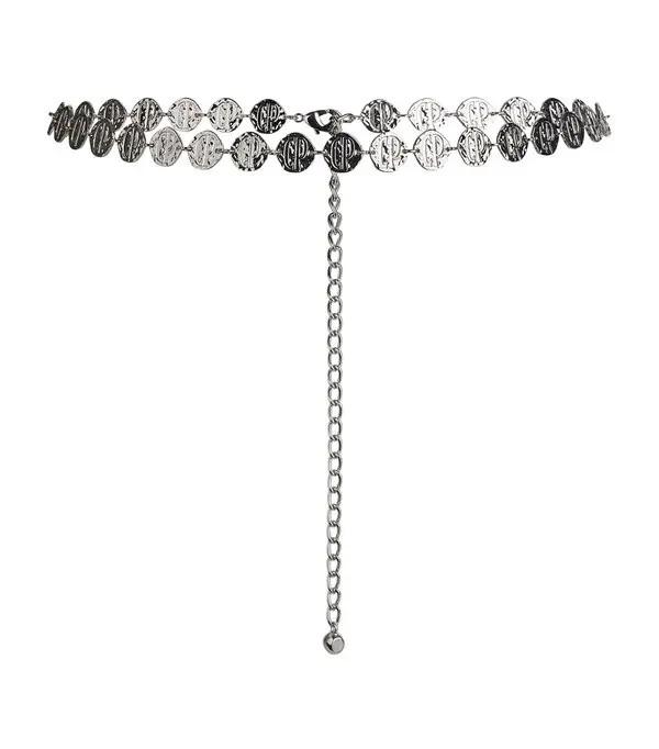 Claudie Pierlot Logo Embossed Chain Belt - Silver