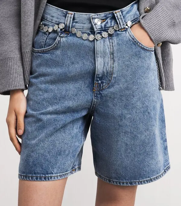 Claudie Pierlot Logo Embossed Chain Belt - Silver